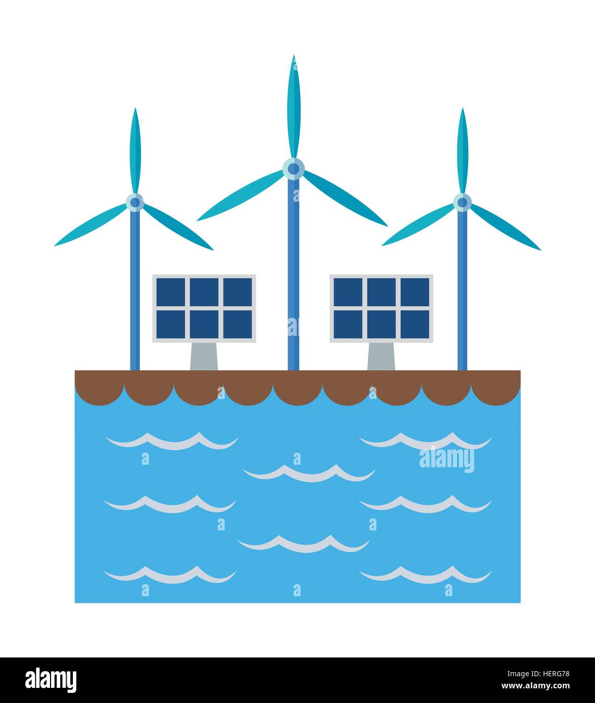 Solar panel and wind mill design Stock Vector Image & Art - Alamy