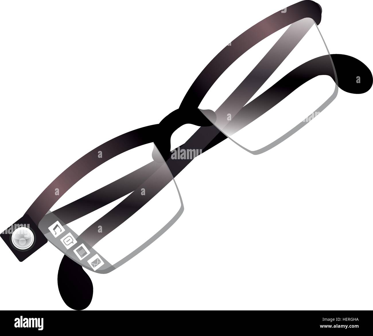 Smart glasses icon. App media wearable technology and gadget theme ...