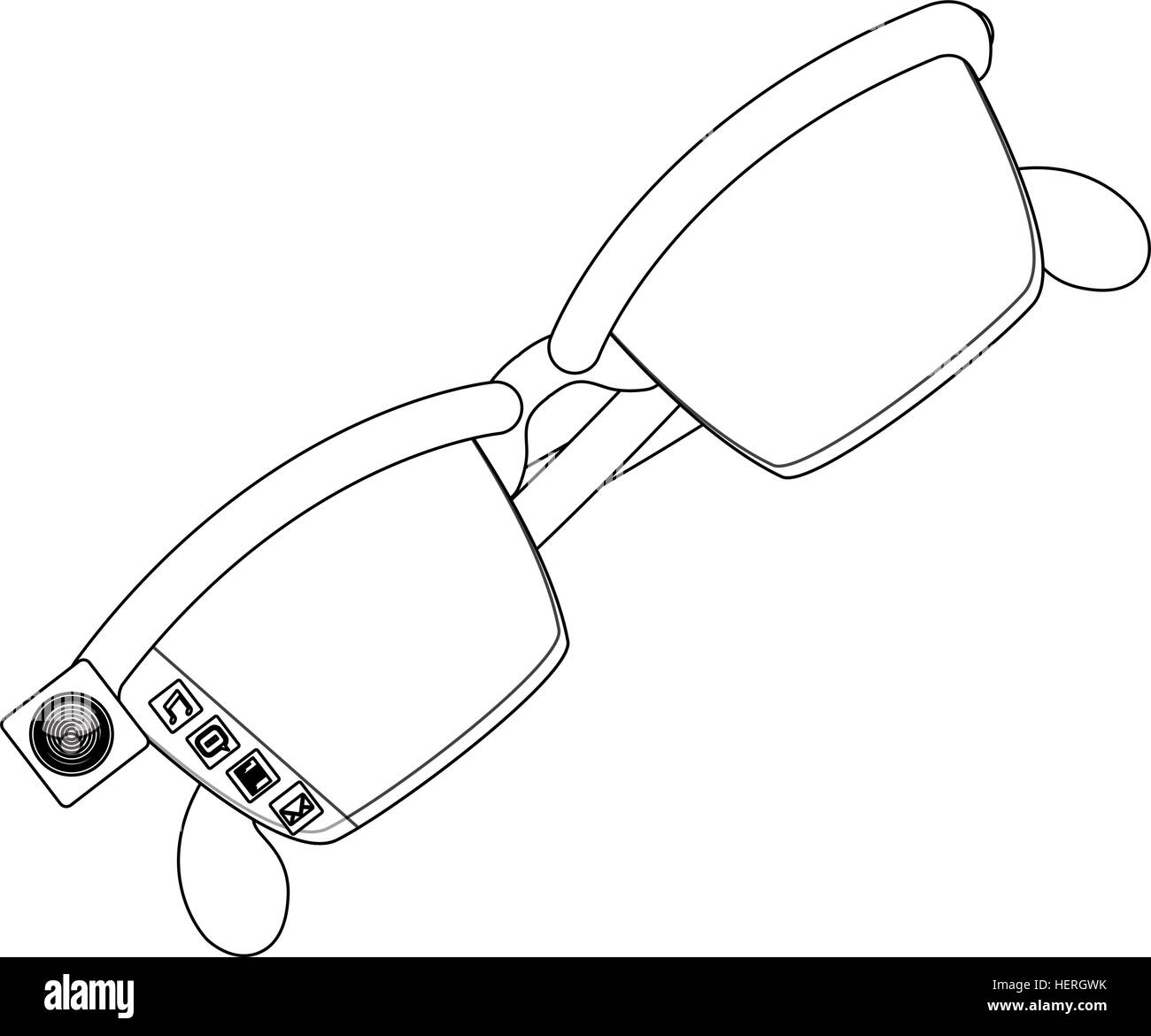 Smart glasses icon. App media wearable technology and gadget theme ...