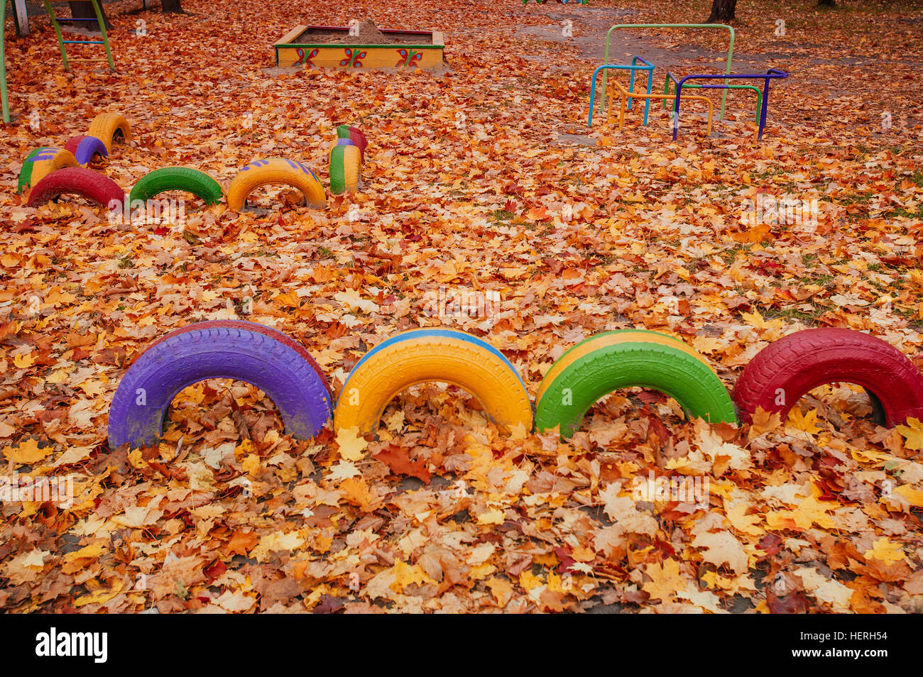 A beautiful autumn day. Playground Stock Photo - Alamy