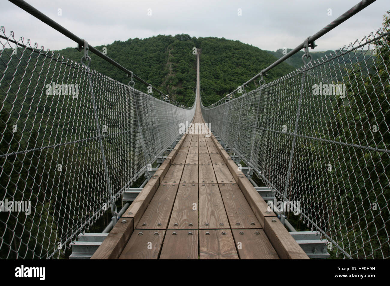 The Geierley suspension bridge located in the Hunsrueck region is the ...