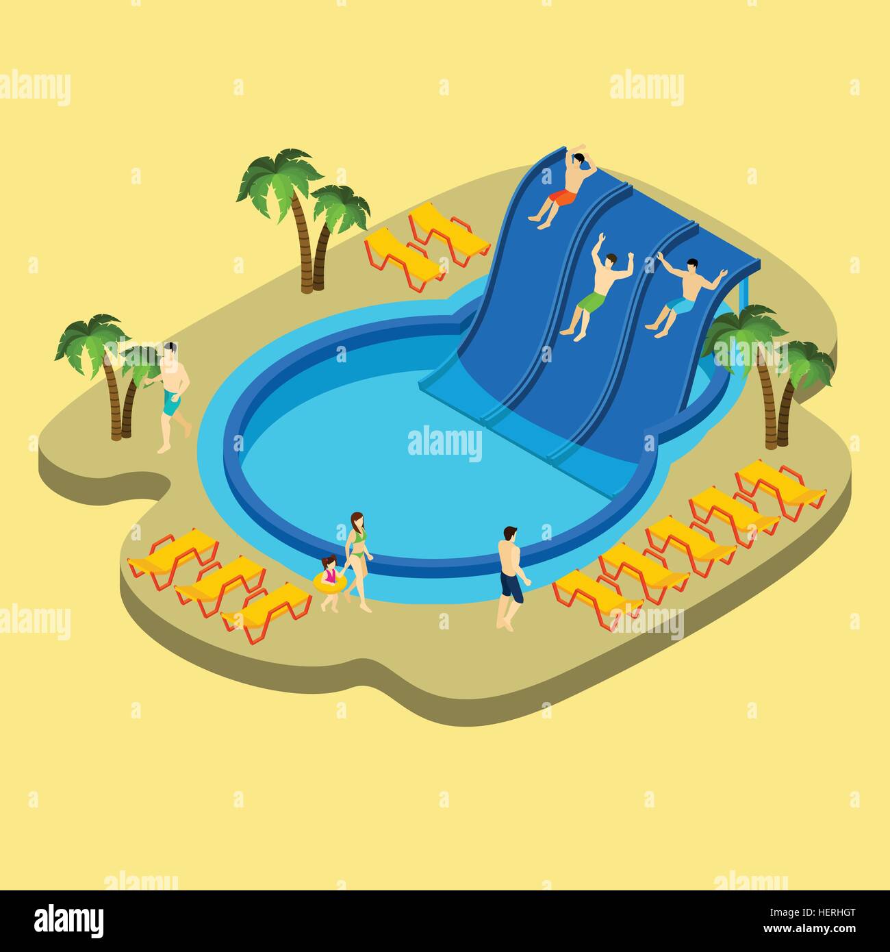 Swimming Pool Lounges Stock Vector Images Alamy