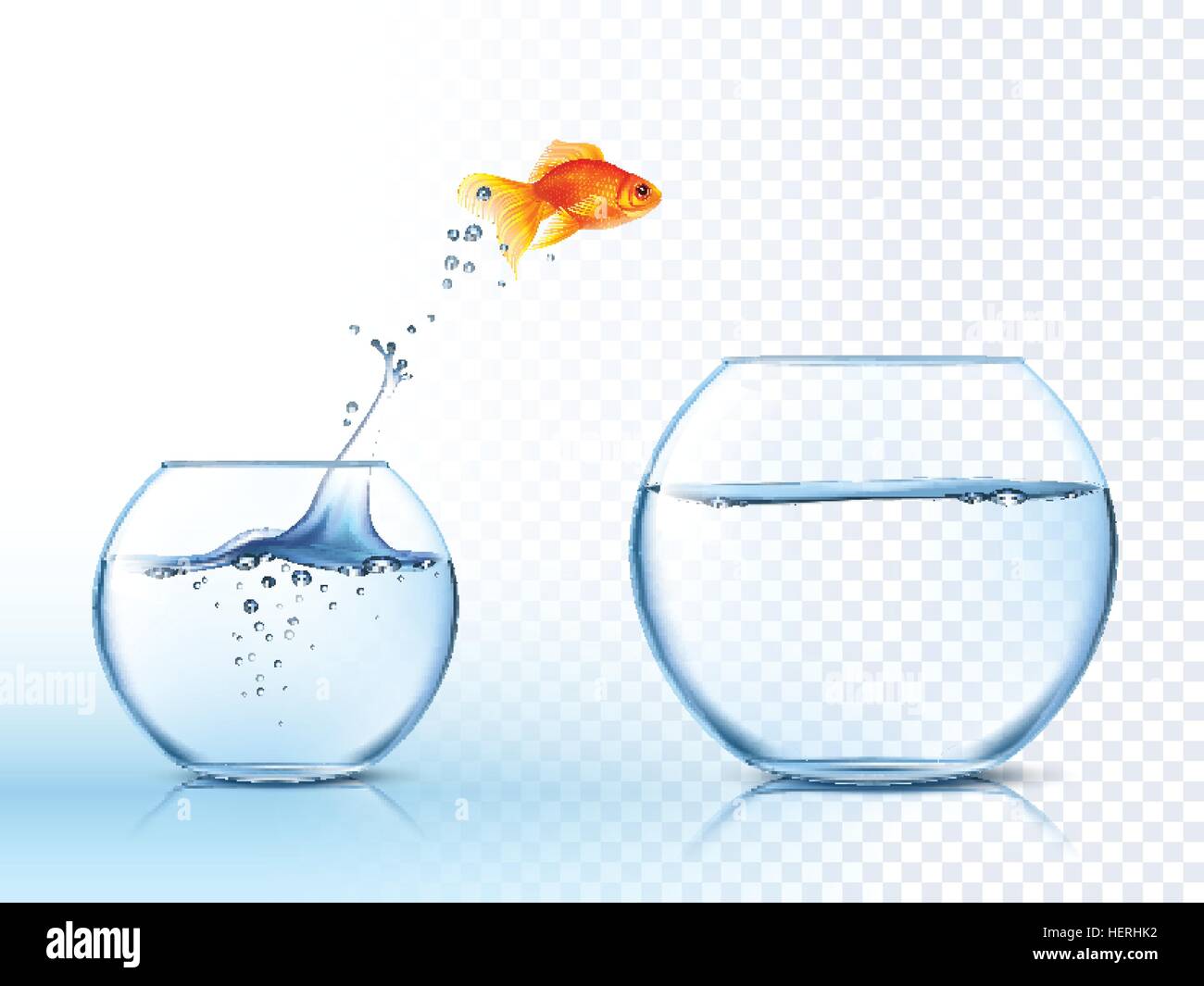Goldish Jumps Out Water Bowl PIcture. Goldfish jumping out one fishbowl ...