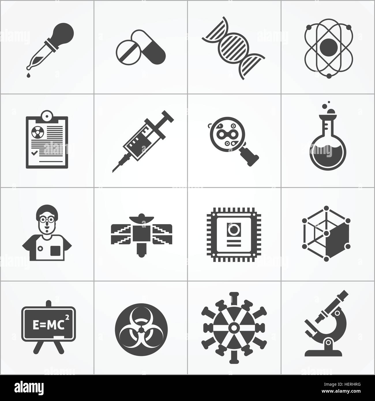 Science Black White Icons Set . Science black white icons set with ...