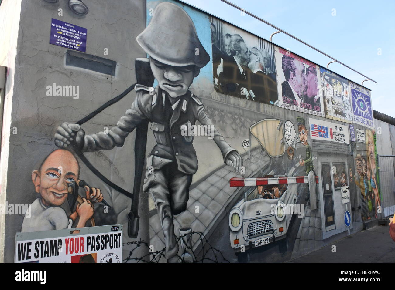 art writing on berlin wall germany east side gallery Stock Photo - Alamy