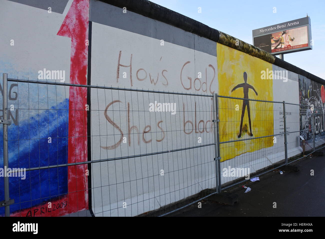 art writing on berlin wall germany east side gallery Stock Photo - Alamy
