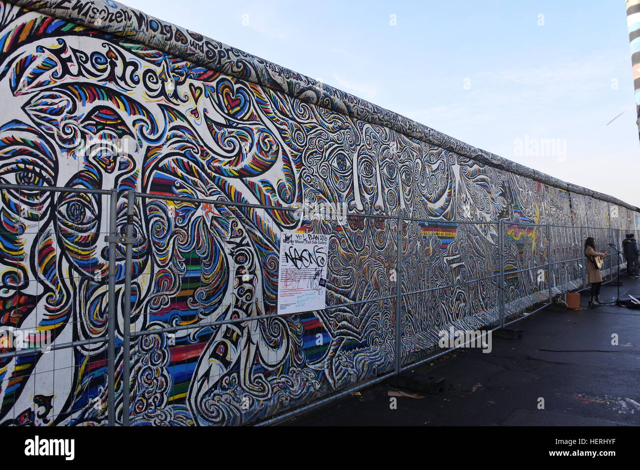art writing on berlin wall germany east side gallery Stock Photo - Alamy