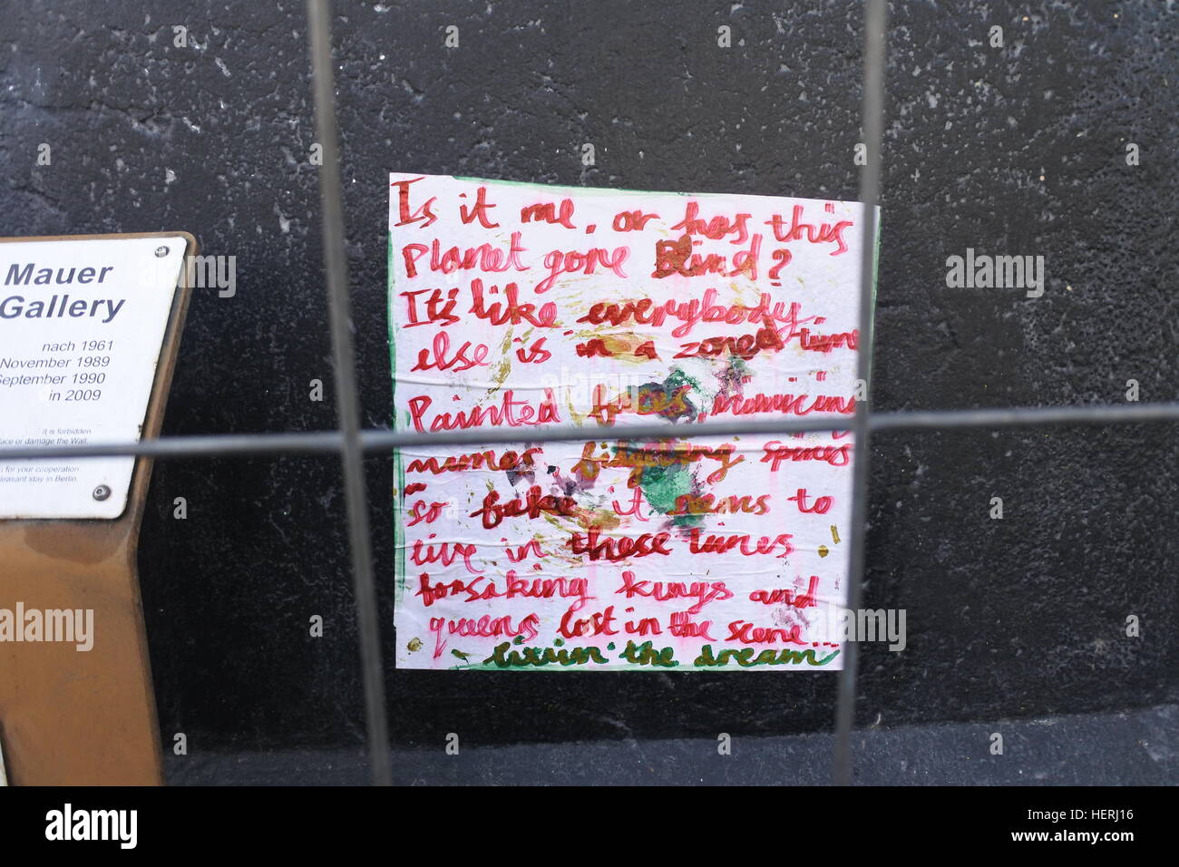 art writing on berlin wall germany east side gallery Stock Photo - Alamy