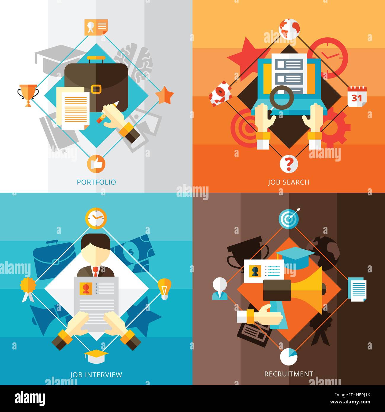 Resume 2x2 Design Concept Set . Resume 2x2 flat design concept set of ...
