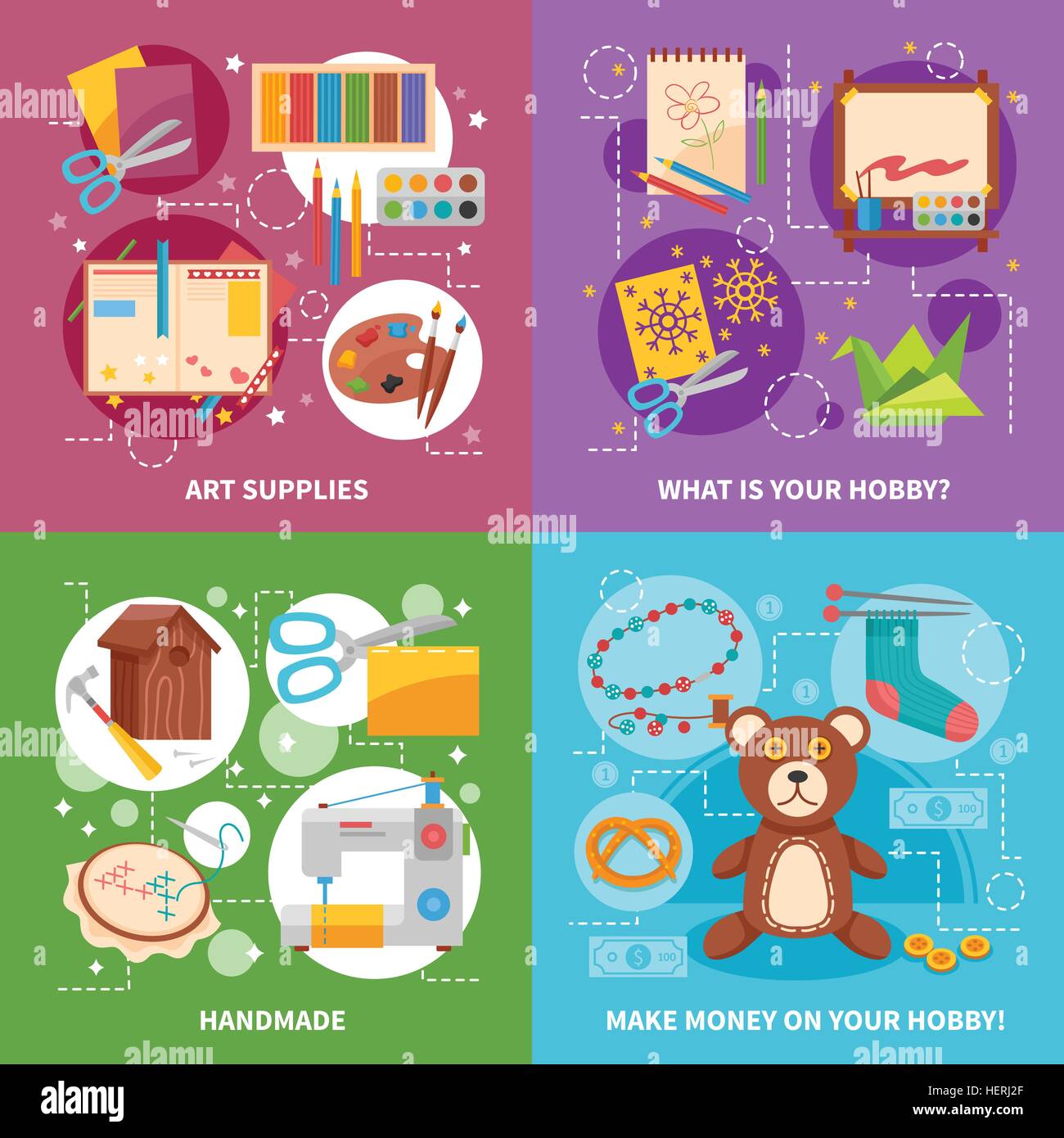 Hobby 2x2 Design Concept . Hobby 2x2 design concept with handicraft ...