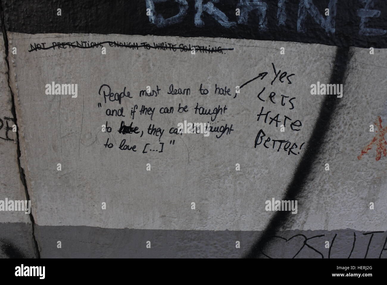 art writing on berlin wall germany east side gallery Stock Photo - Alamy
