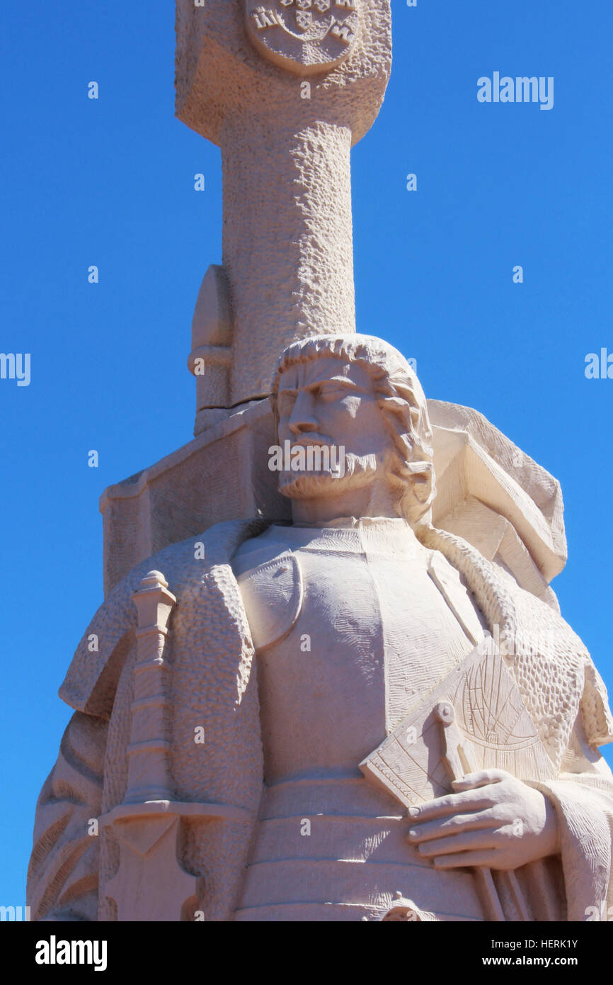 Close up of a statue of Juan Rodriguez Cabrillo, Cabrillo National ...