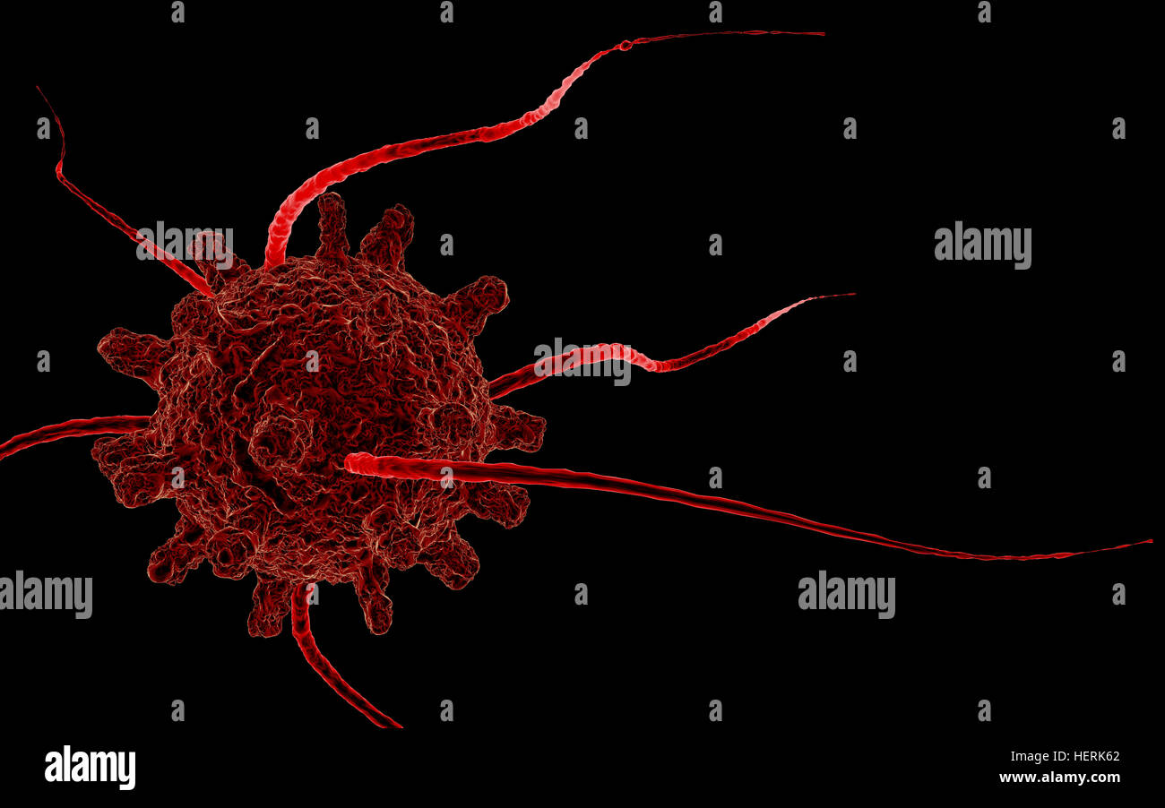 3d red organic cell render Stock Photo - Alamy