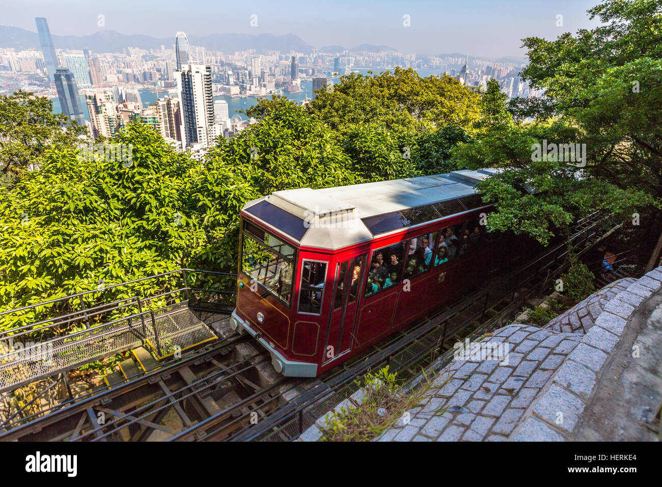 Peak hong kong train tram hi-res stock photography and images - Alamy