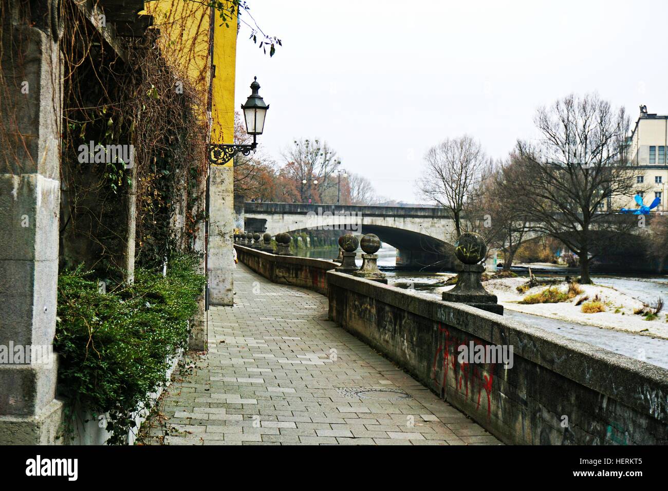 Pathway along Isar River Stock Photo - Alamy