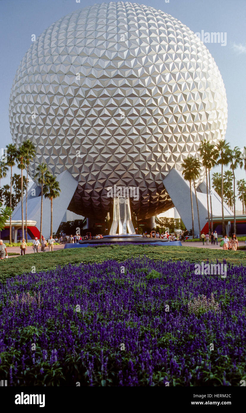 Lake Buena Vista, Florida, USA, October, 1983 Spaceship Earth ride ...