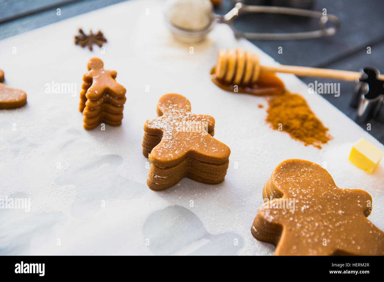 Stack of gingerbread men Stock Photo - Alamy