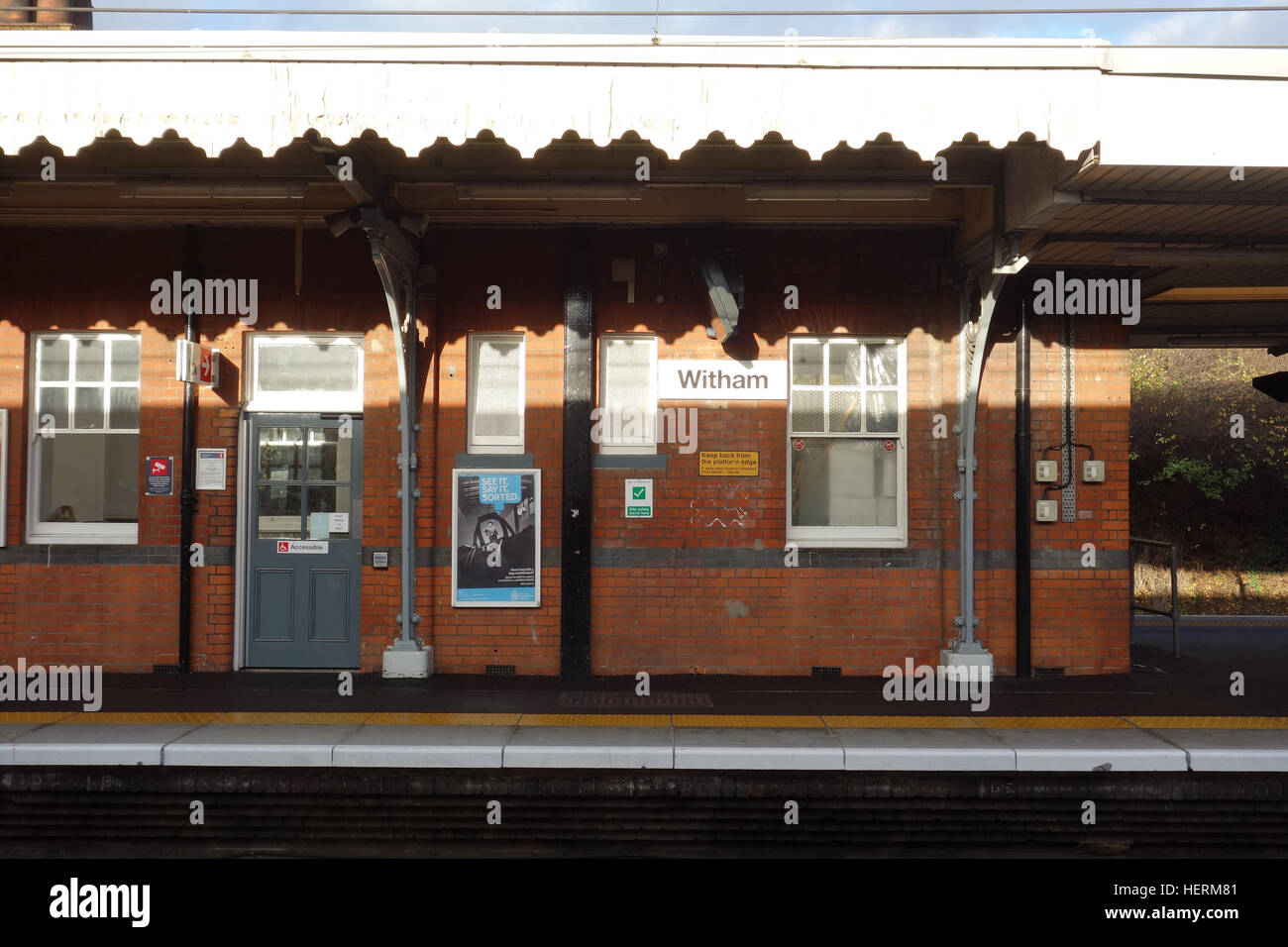 Platform of Witham train station, Essex Stock Photo - Alamy