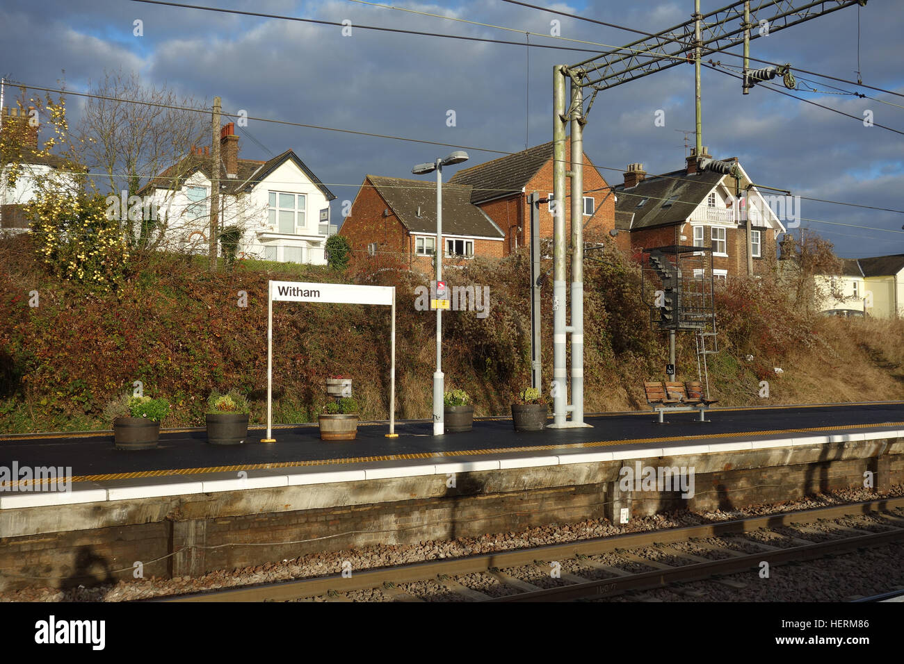 Witham train station Stock Photo - Alamy