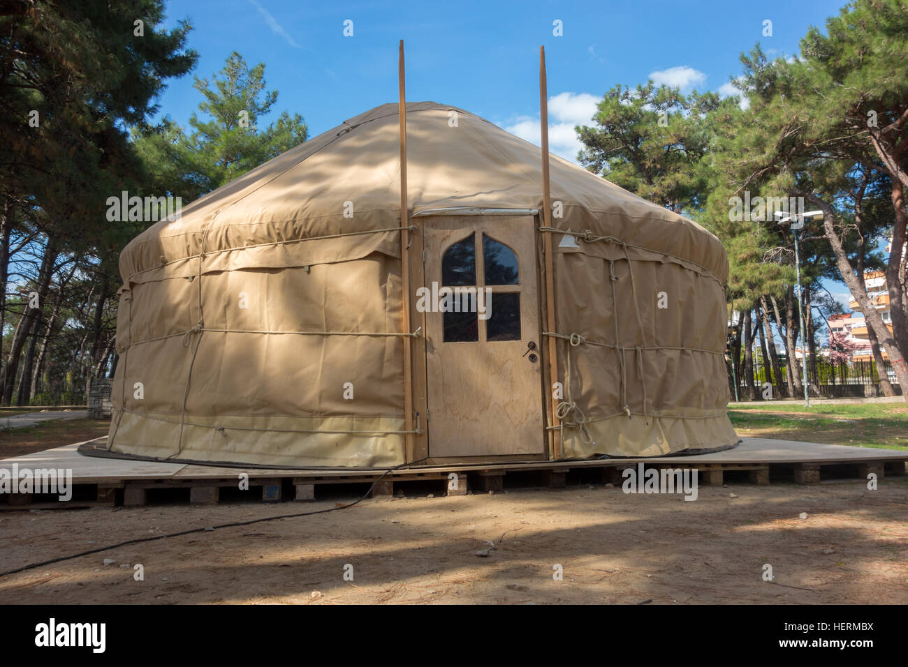 Yurt - a mongolian ger. Portable bent dwelling structure traditionally ...