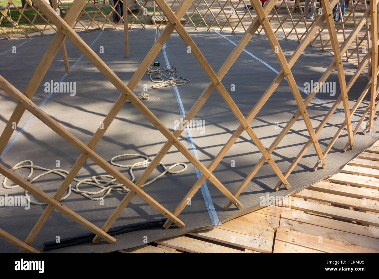 Yurt - a mongolian ger. Portable bent dwelling structure traditionally ...