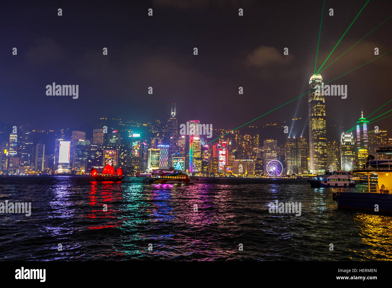 Hong Kong Symphony of lights Stock Photo - Alamy