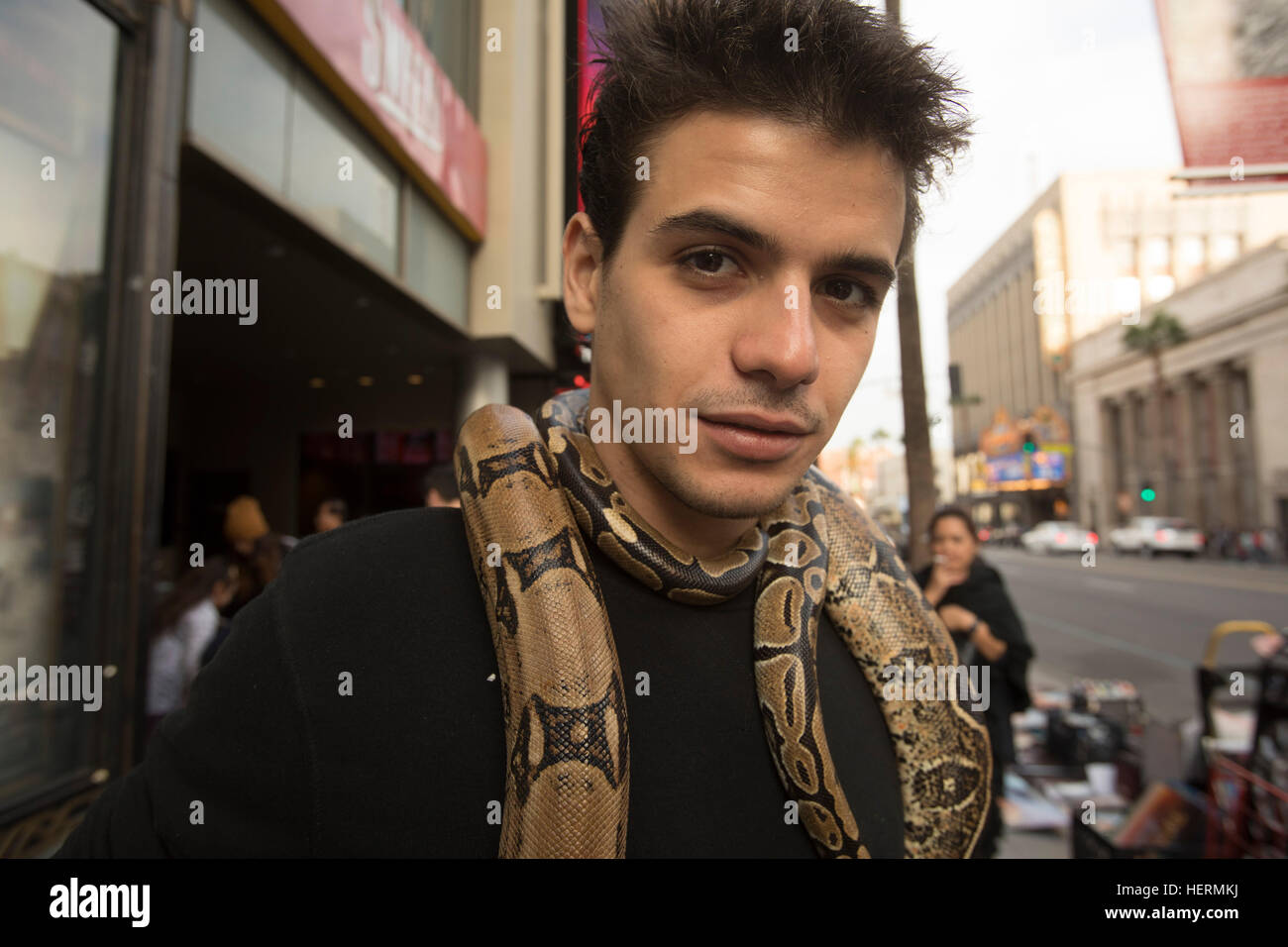 Snake Handler, Hollywood Boulevard, Hollywood, Los Angeles, California ...