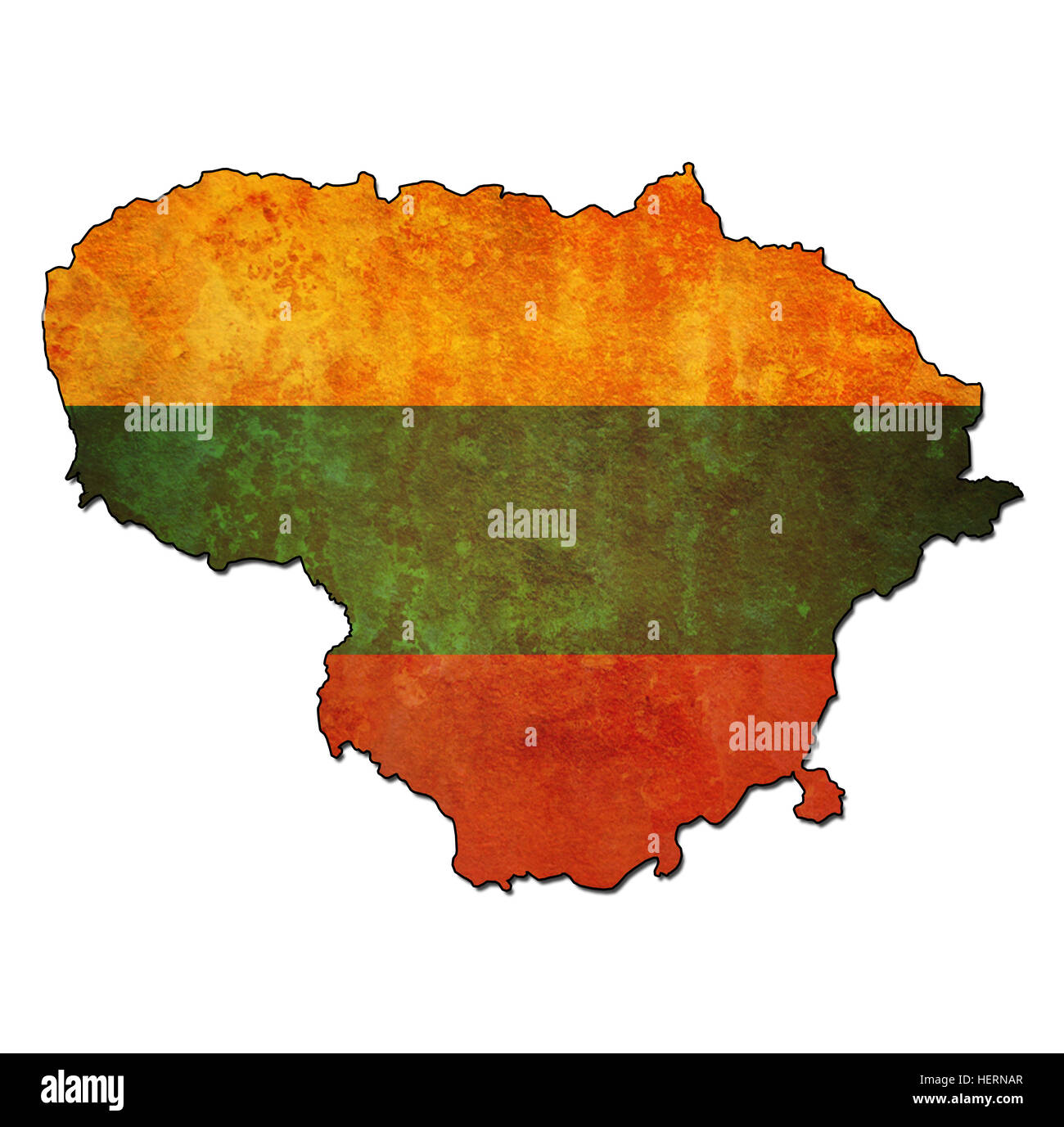 map with flag of lithuania with national borders Stock Photo - Alamy