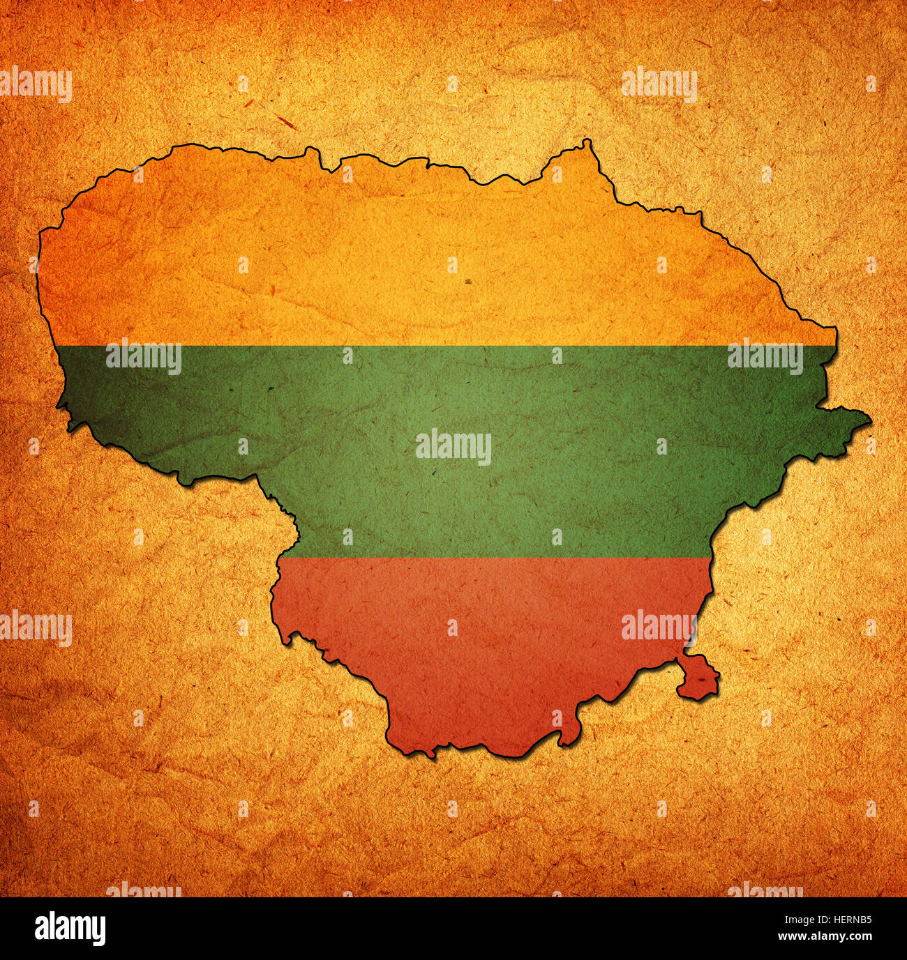 map with flag of lithuania with national borders Stock Photo - Alamy