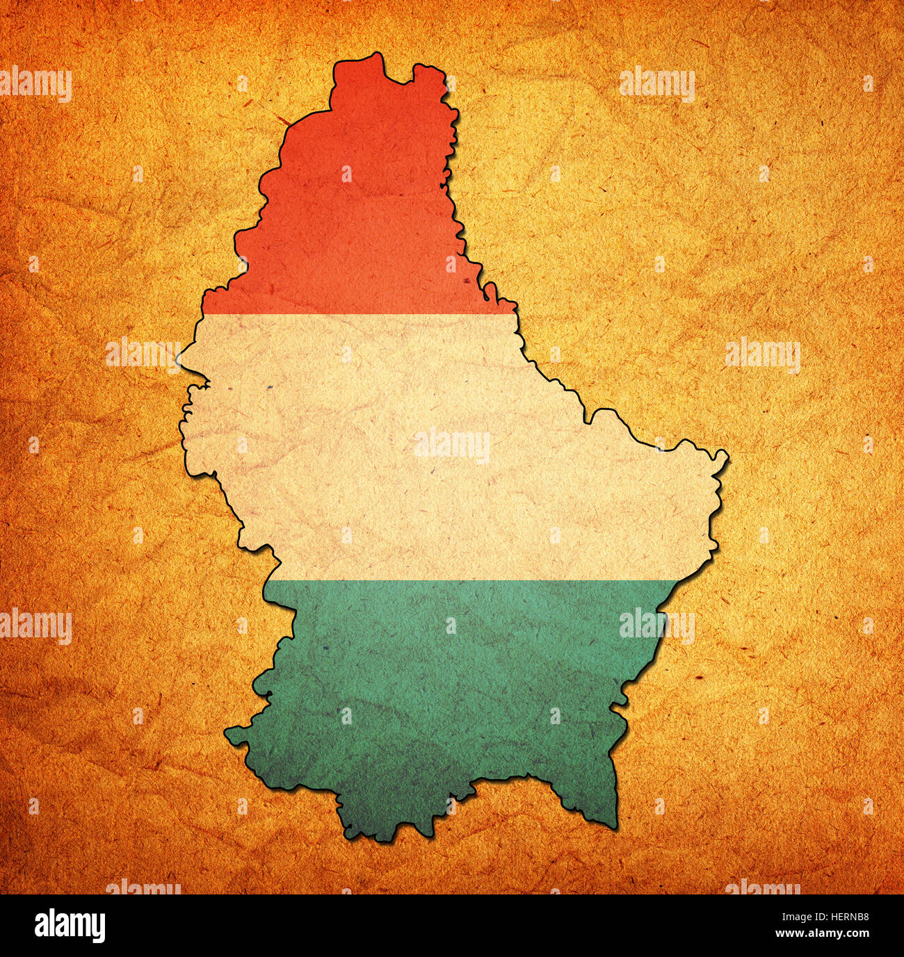 map with flag of luxembourg with national borders Stock Photo - Alamy