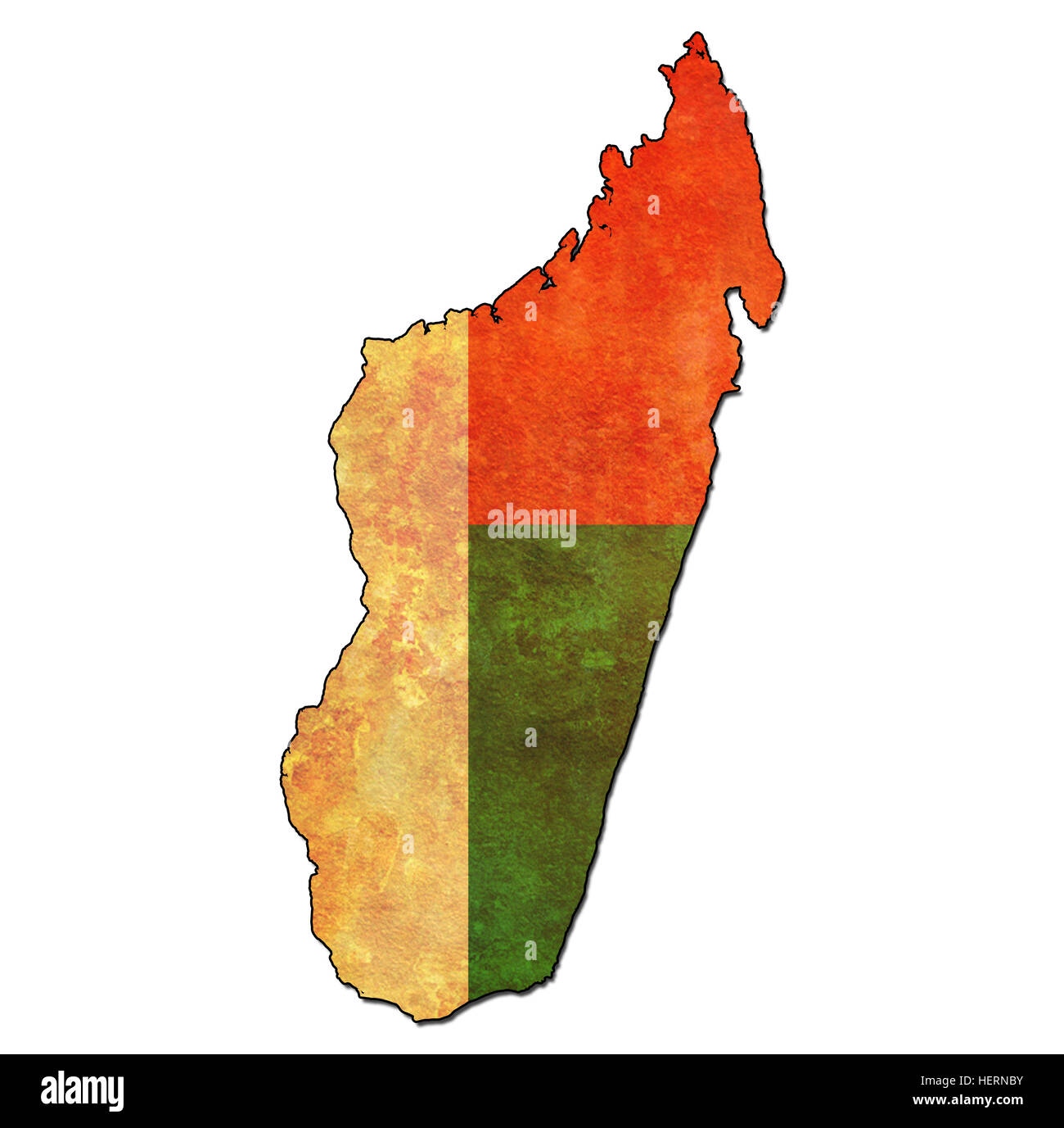 map with flag of madagascar with national borders Stock Photo - Alamy