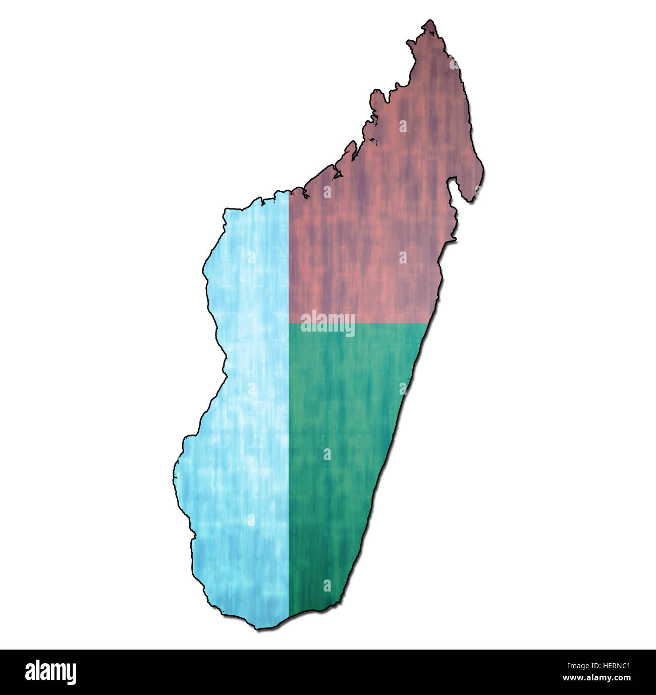 map with flag of madagascar with national borders Stock Photo - Alamy