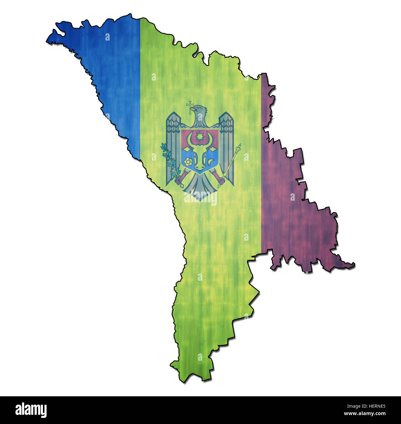 map with flag of moldova with national borders Stock Photo - Alamy
