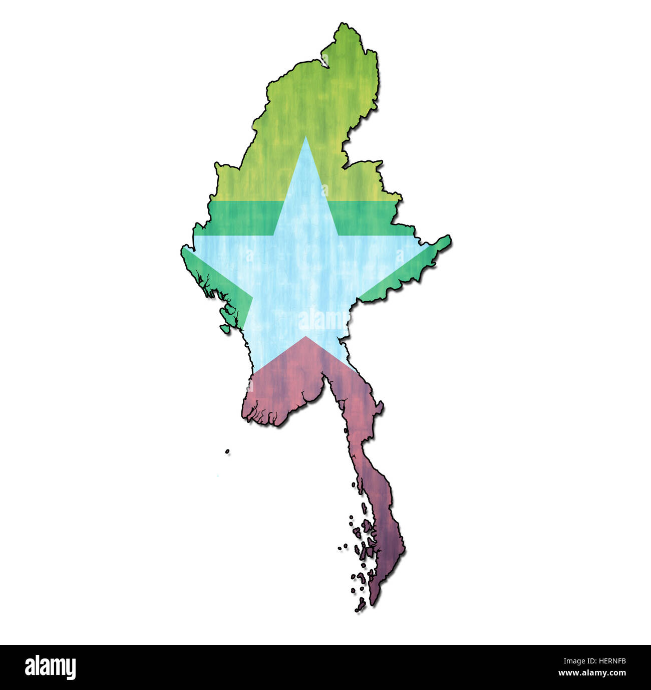 Map flag myanmar national borders hi-res stock photography and images ...