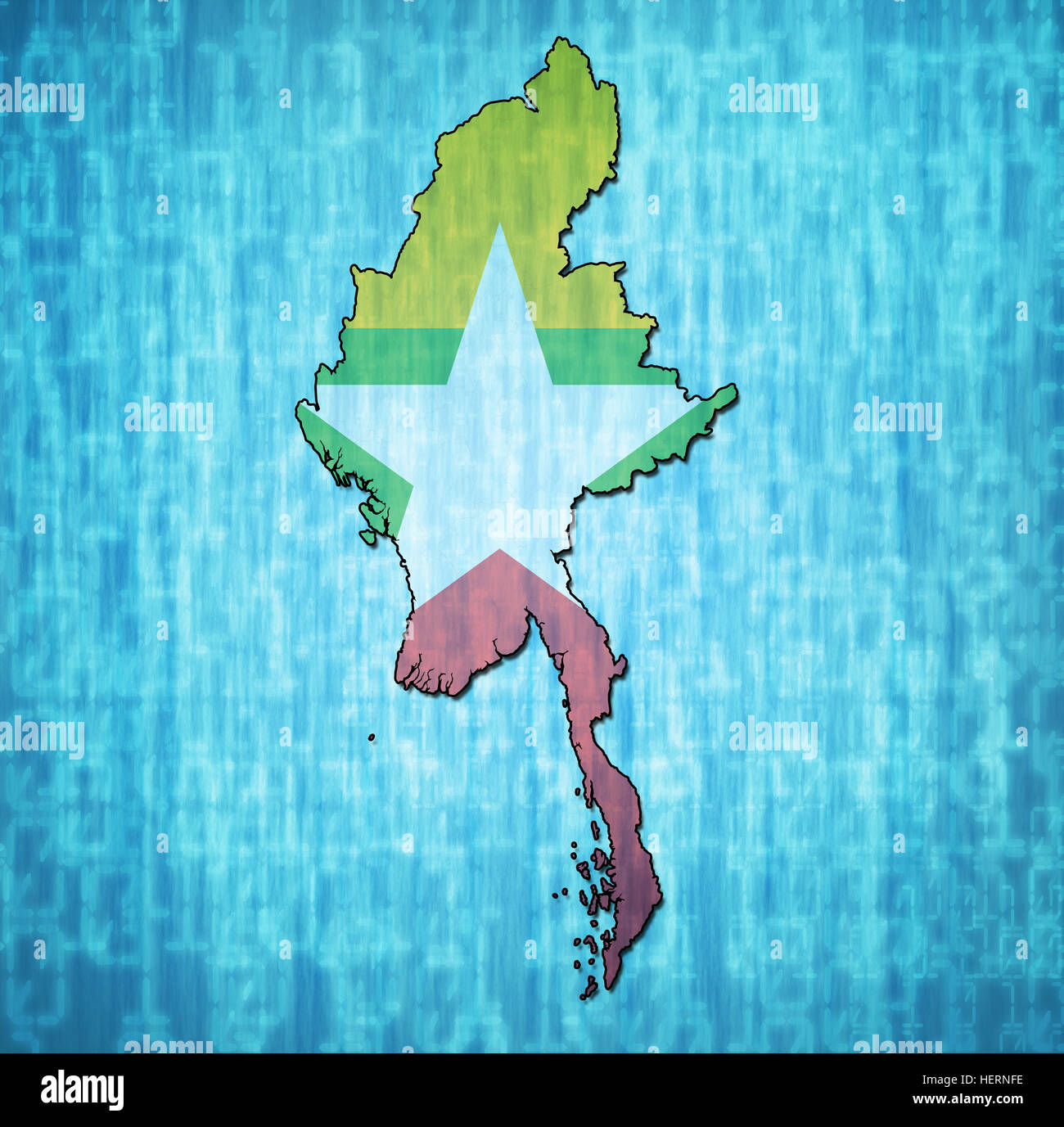 Map flag myanmar national borders hi-res stock photography and images ...