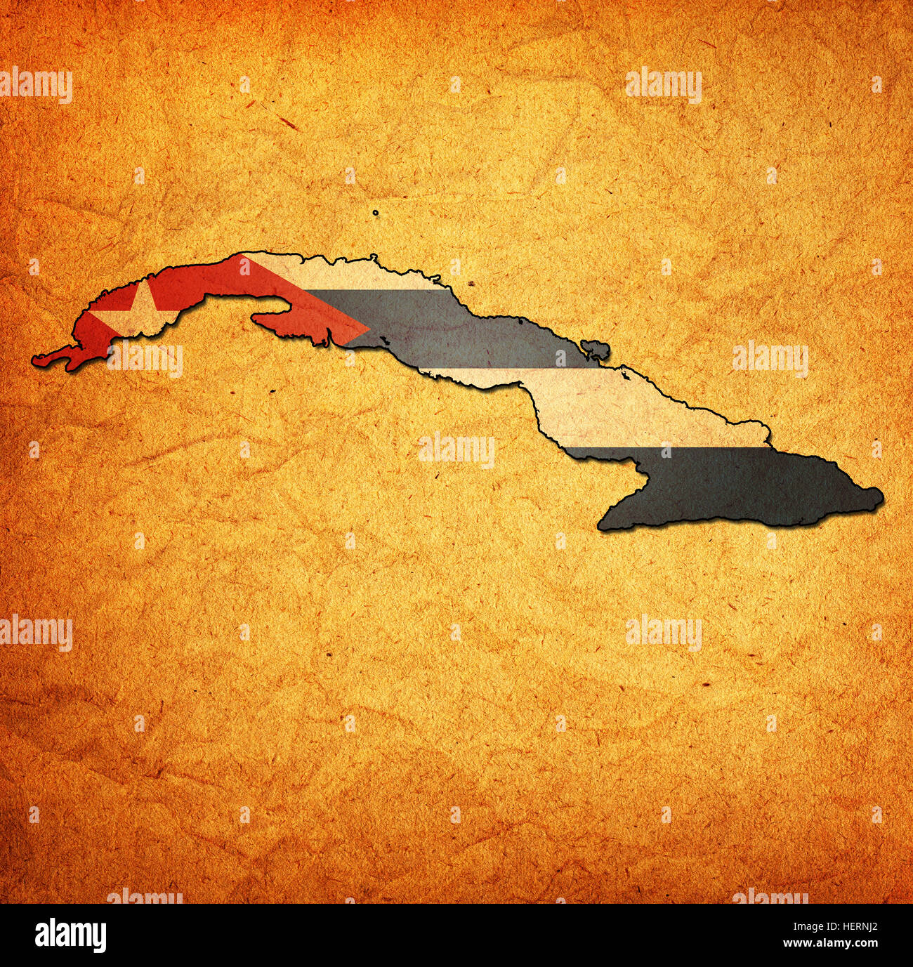 map with flag of cuba with national borders Stock Photo - Alamy