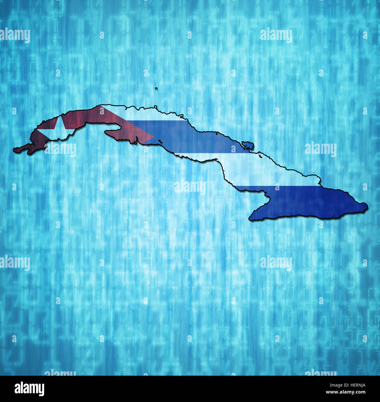 Cuba map with borders hi-res stock photography and images - Alamy