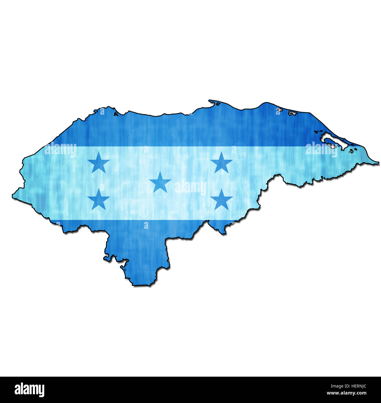 map with flag of honduras with national borders Stock Photo - Alamy