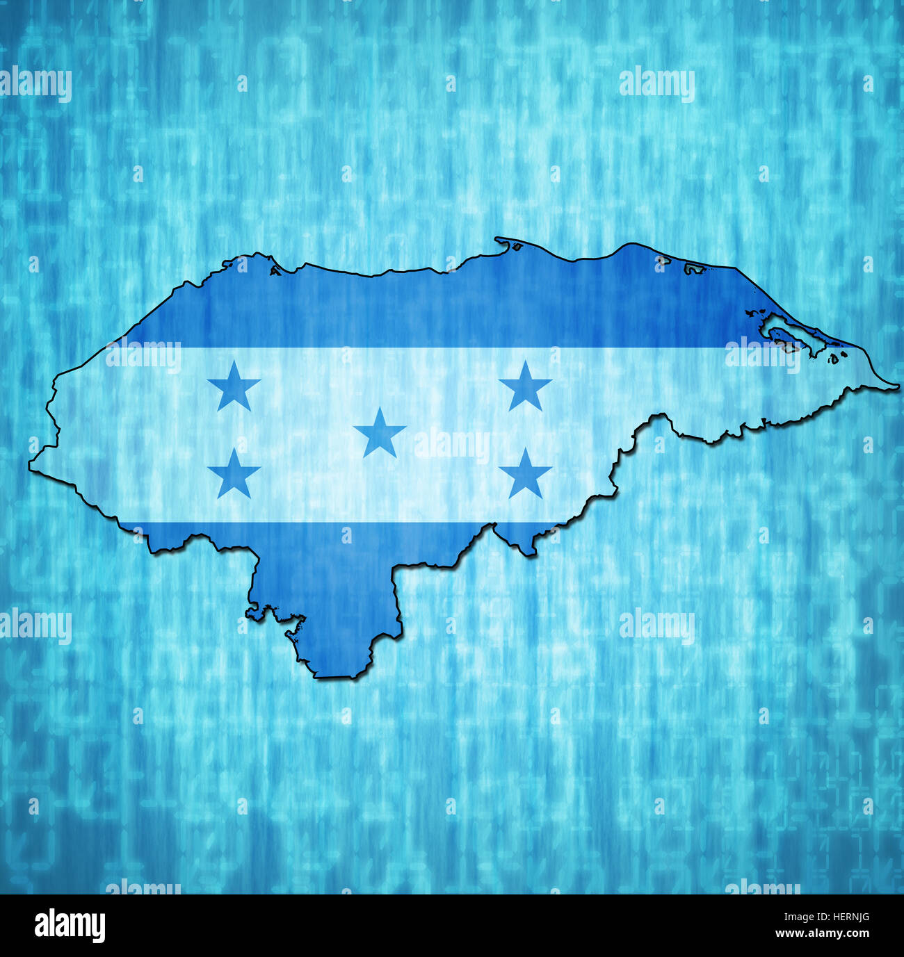 map with flag of honduras with national borders Stock Photo - Alamy