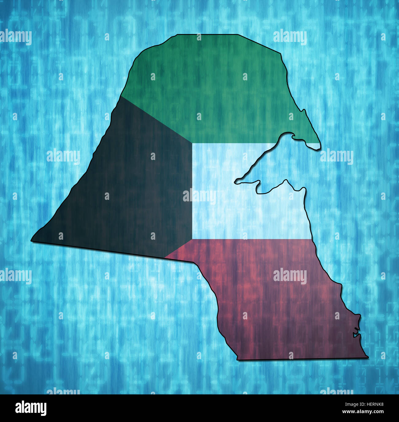 Map flag kuwait national borders hi-res stock photography and images ...