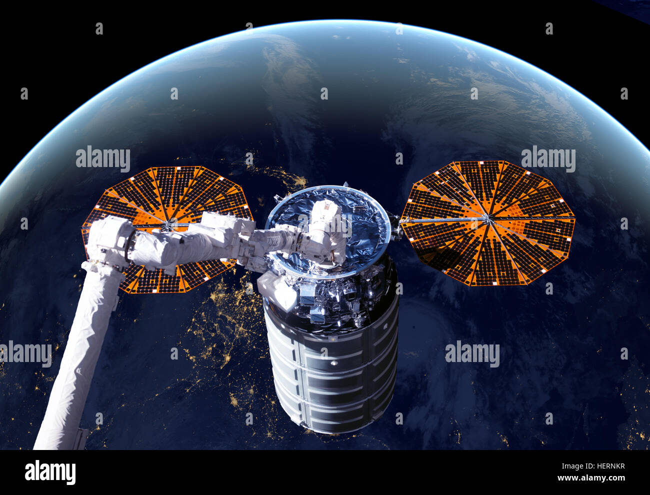 The Cygnus spacecraft in open space Stock Photo - Alamy