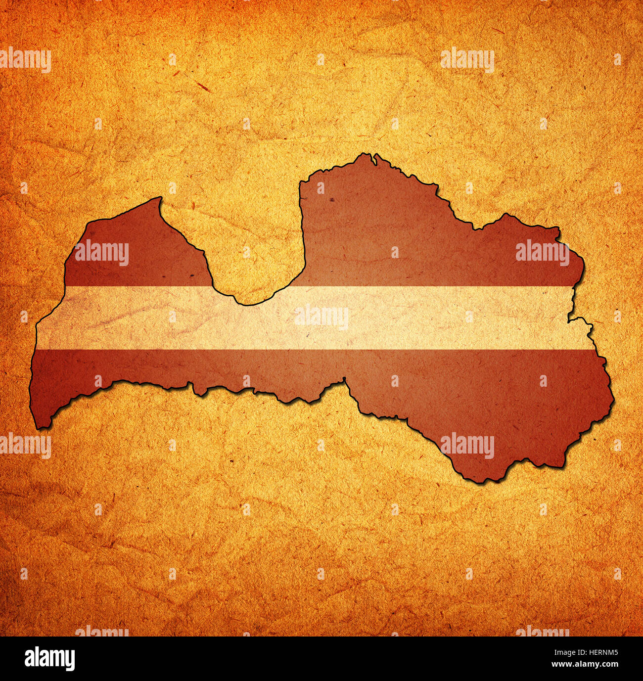 map with flag of Latvia with national borders Stock Photo - Alamy