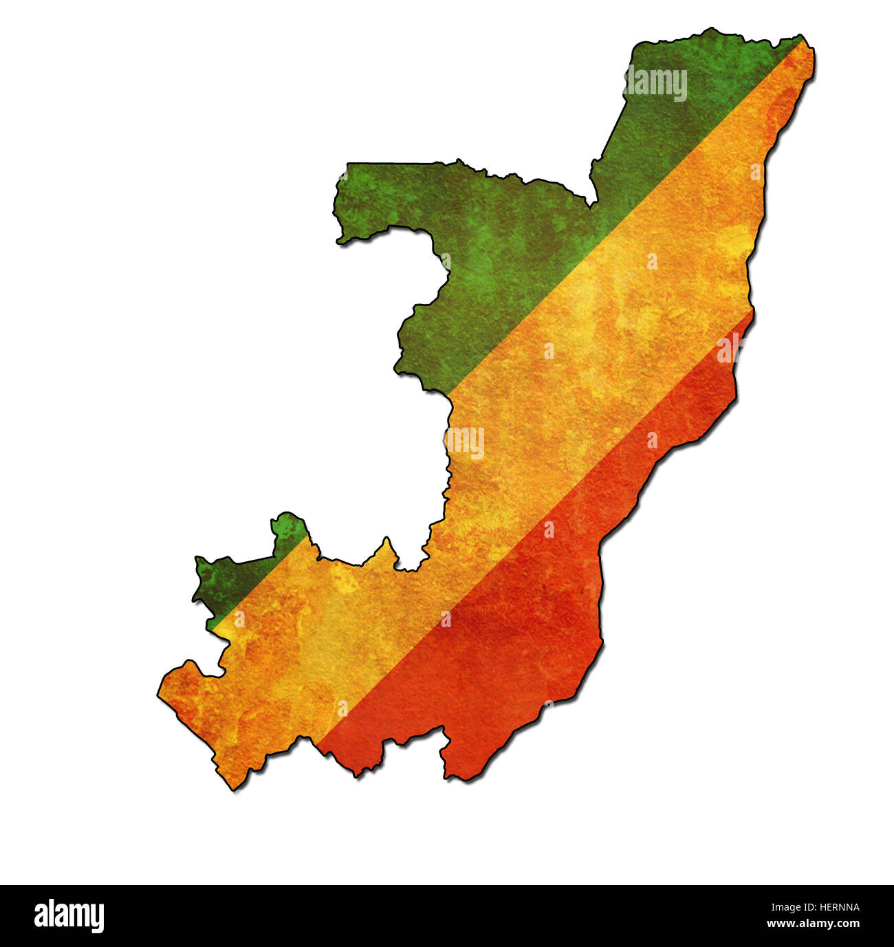 map with flag of republic of congo with national borders Stock Photo ...