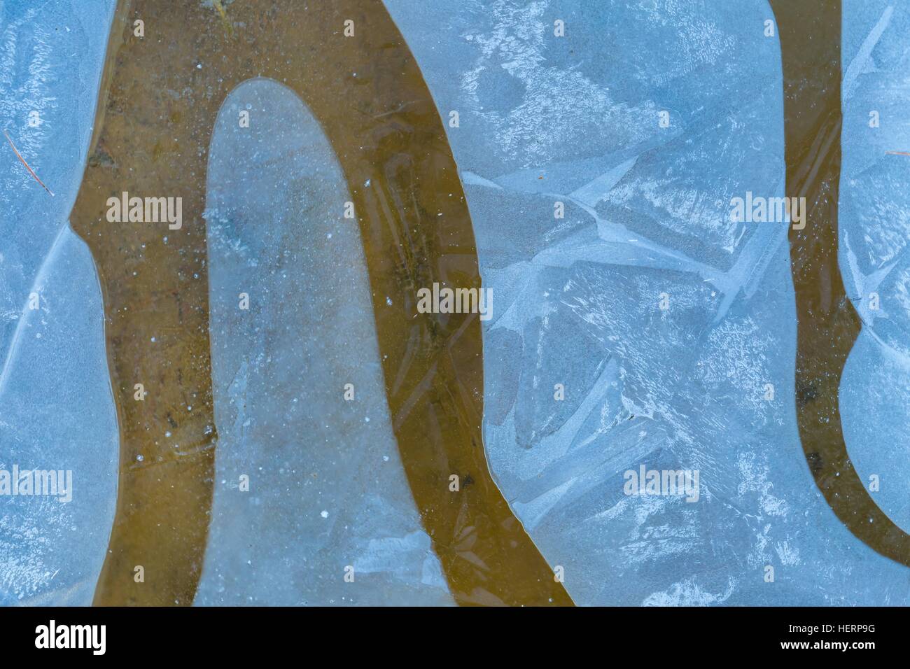Ice on water texture. Close up of winter frozen water surface Stock ...