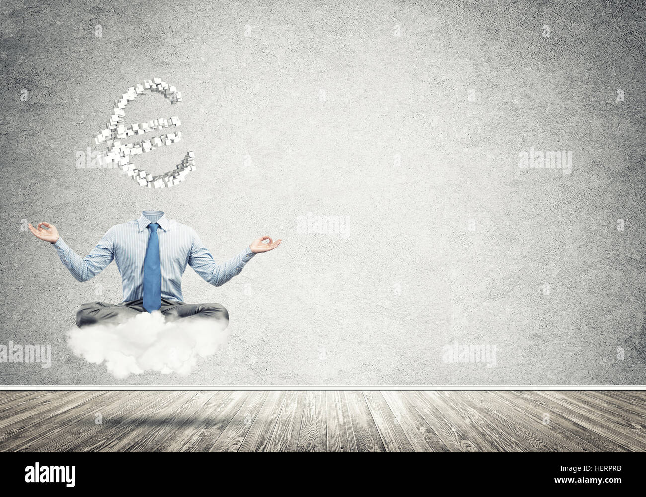 Headless meditating businessman Stock Photo - Alamy