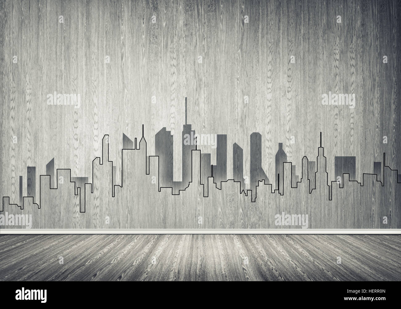 City design on wall Stock Photo - Alamy
