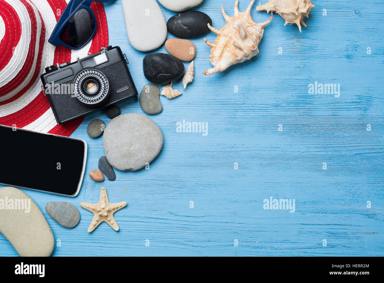 Summer objects for vacation Stock Photo - Alamy