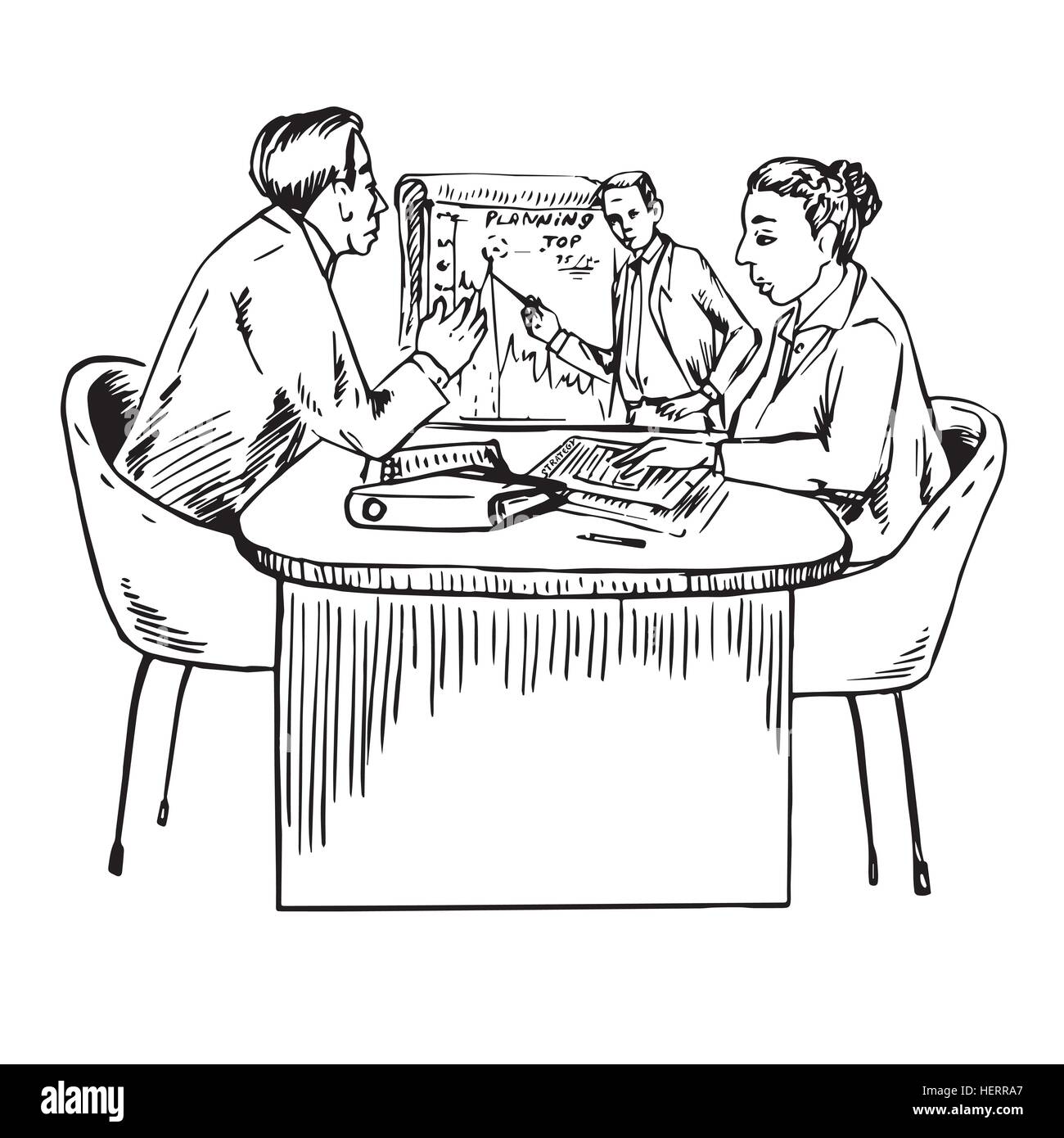 Teamwork - creating business strategy for developing, planning, Hand ...