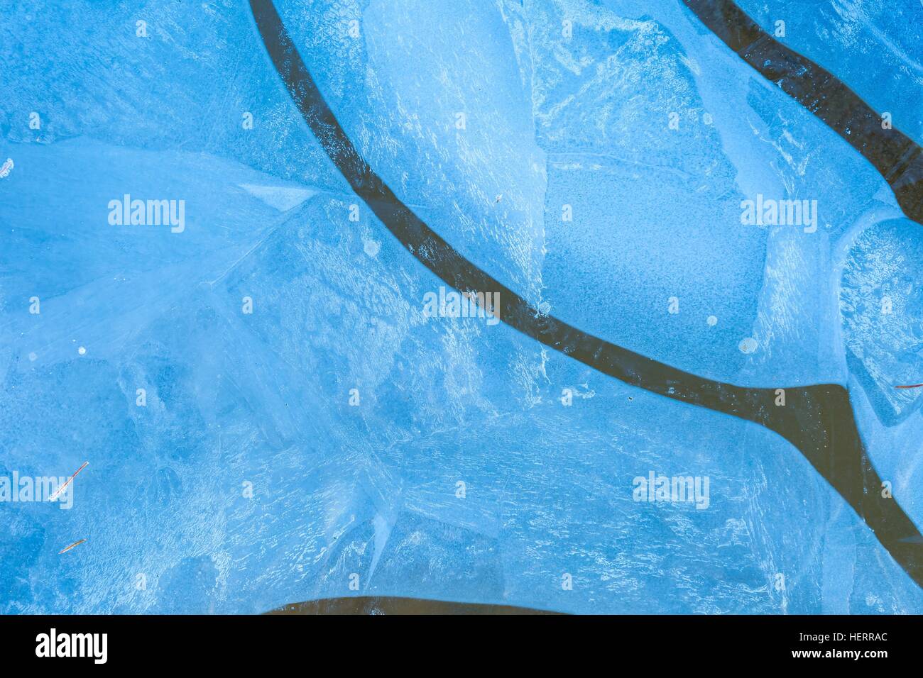 Ice on water texture. Close up of winter frozen water surface Stock ...