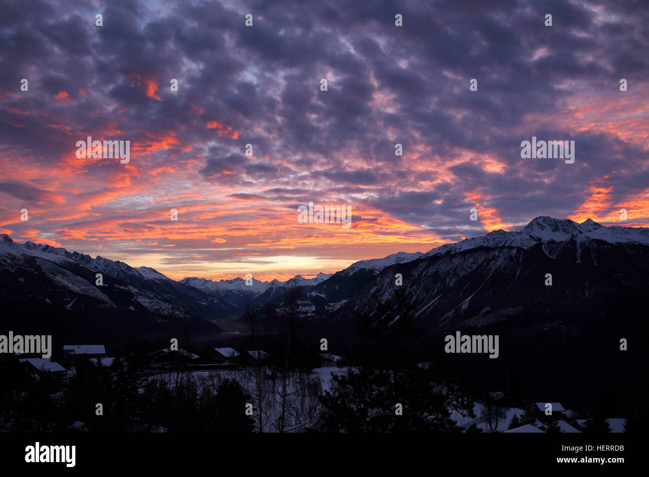 Sunrise over mountains, Switzerland Stock Photo - Alamy